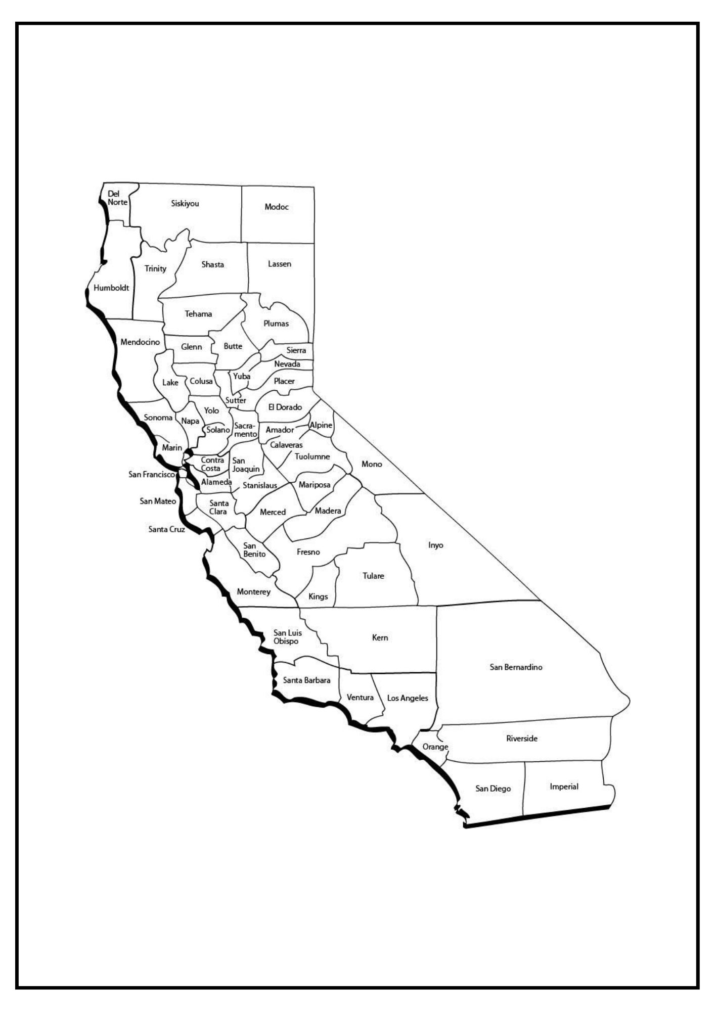California County Map -Map of California Counties and Cities