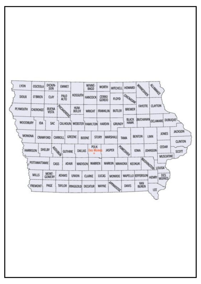 Iowa County Map [Map of IA Counties and Cities]