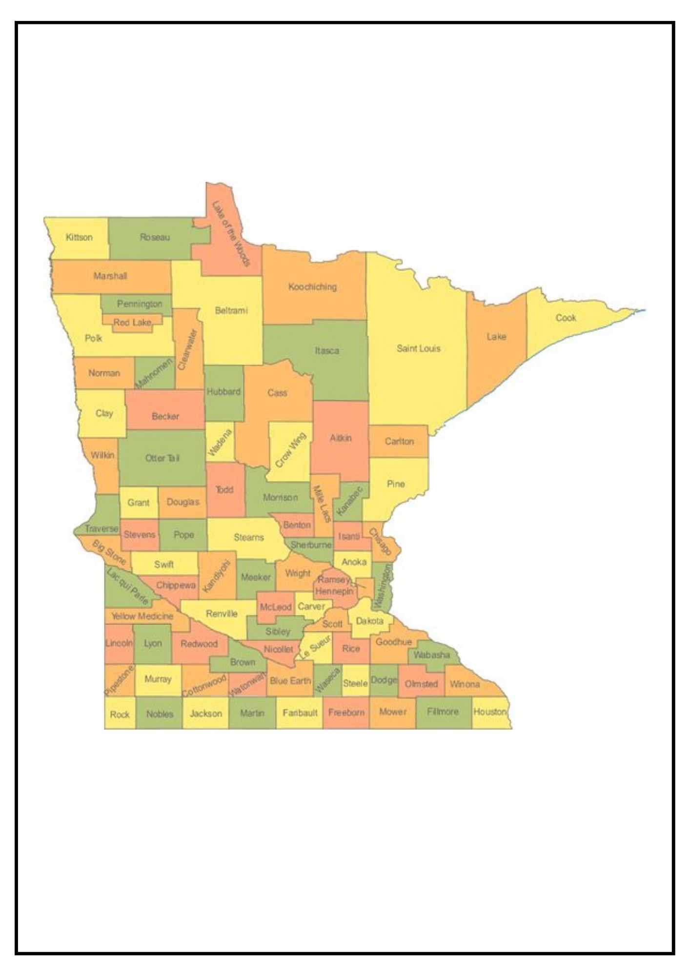 Minnesota County Map [Map of MN Counties and Cities]