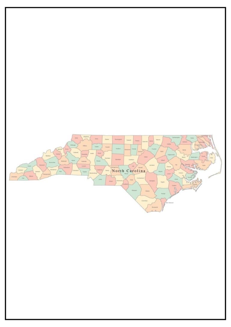 North Carolina County Map [Map of NC Counties and Cities]