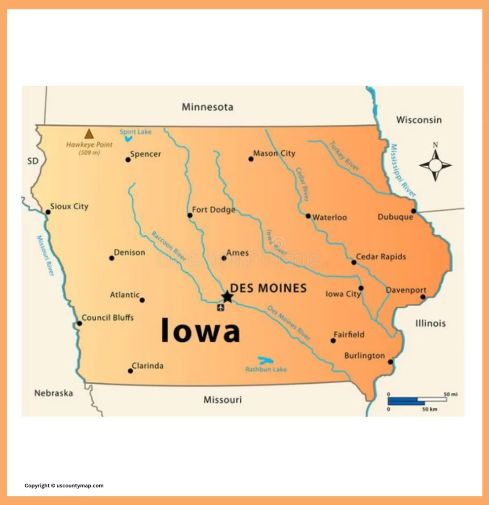Iowa County Map [Map of IA Counties and Cities]